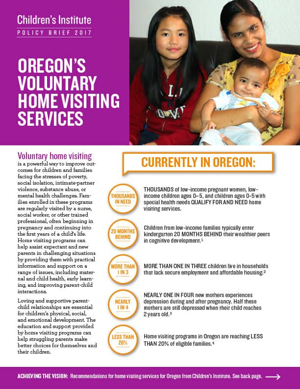 Oregon's Voluntary Home Visiting Services - Children's Institute