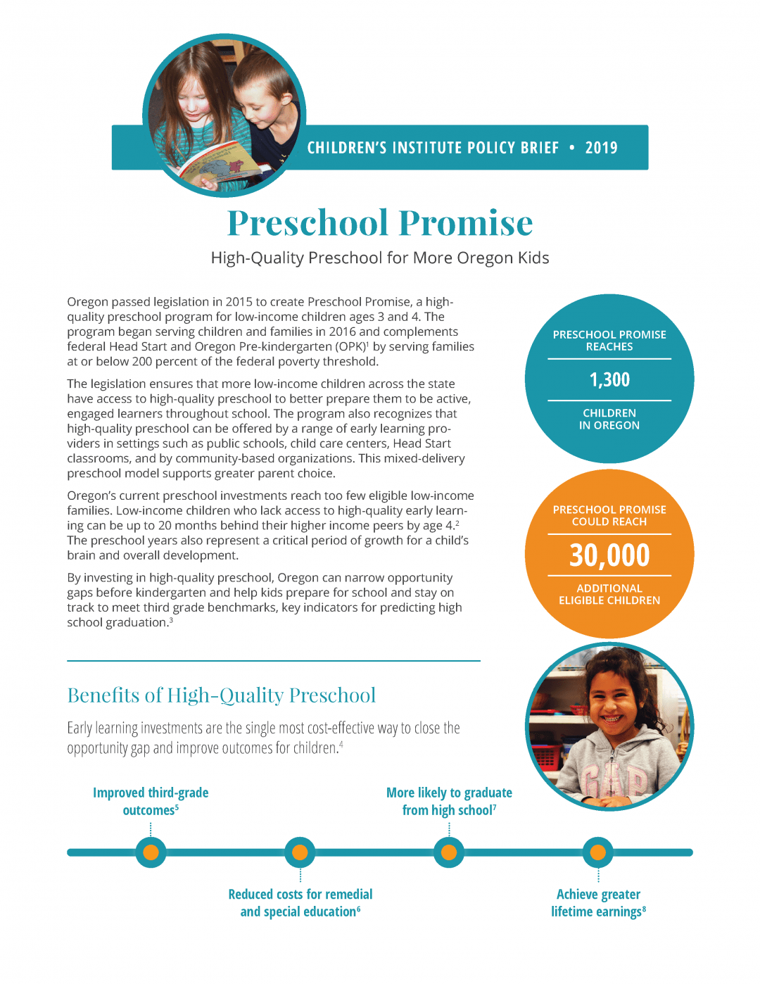 Preschool Promise: 2019 Policy Brief - Children's Institute